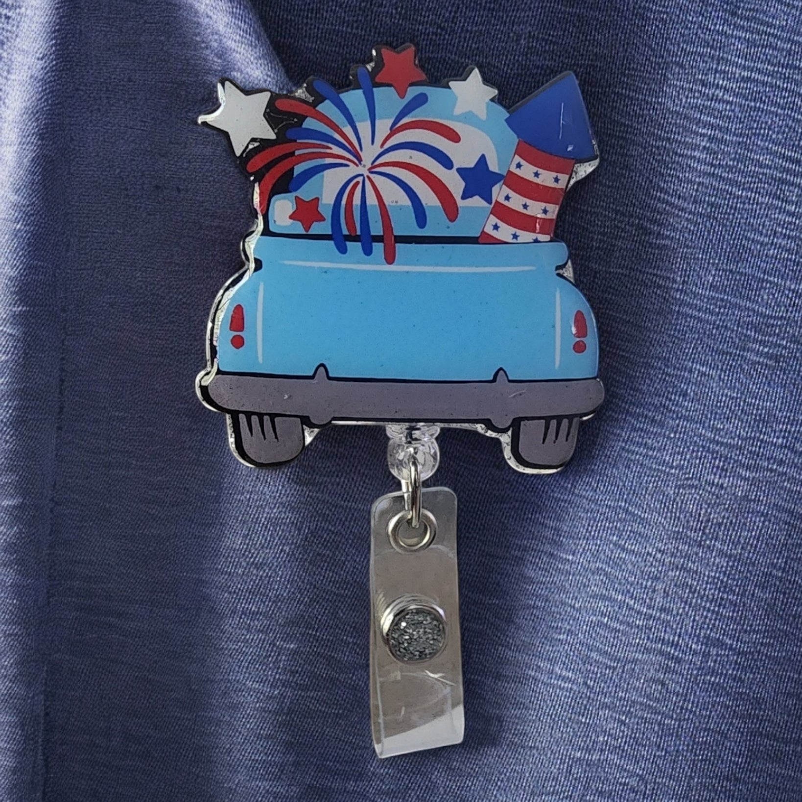 Badge Reel - Fireworks Truck back | Stray Glitter Designs